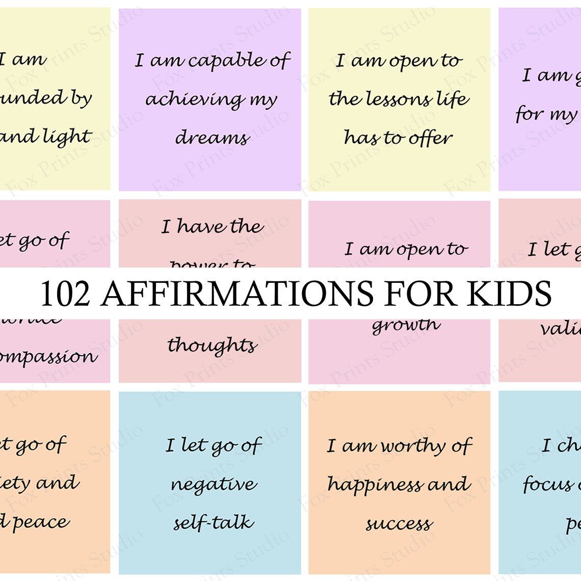 102 Printable Affirmation Cards for Kids, Affirmation Cards Printable ...