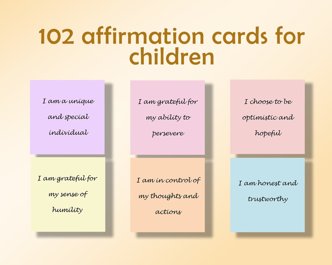 102 Printable Affirmation Cards for Kids, Affirmation Cards Printable ...