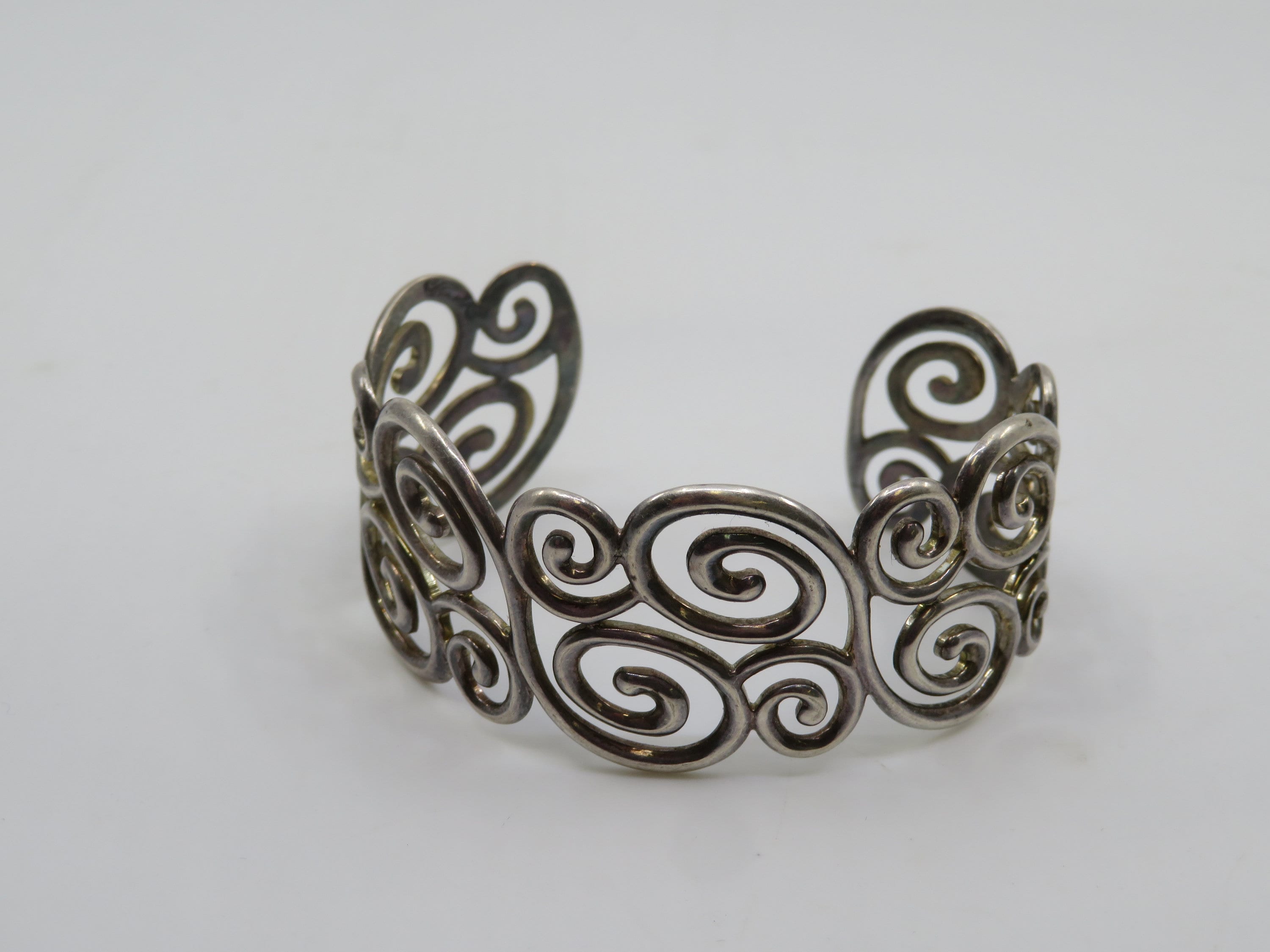 Vintage Sterling Silver Swirl Pattern Cuff Bracelet - Etsy