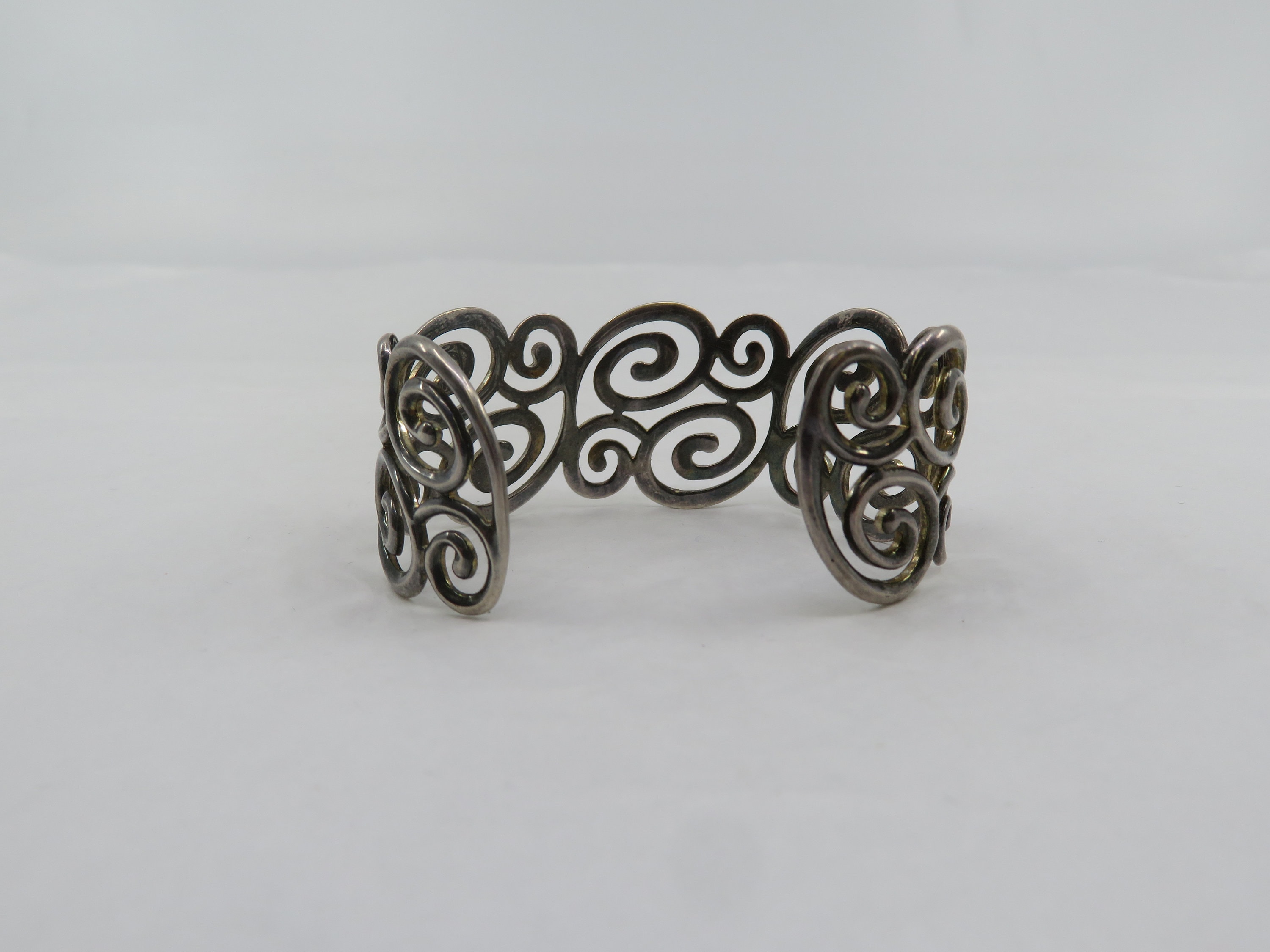 Vintage Sterling Silver Swirl Pattern Cuff Bracelet - Etsy