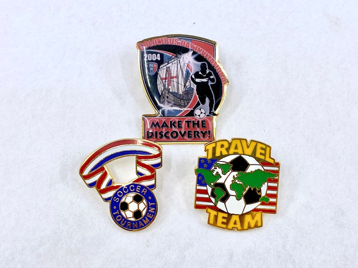 Lot of 3 Random Enamel Soccer Futbol Pins for Crafts - Etsy