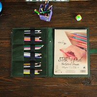 Leather Sketchbook Cover Personalized, Refillable Sketch Pad Cover ...