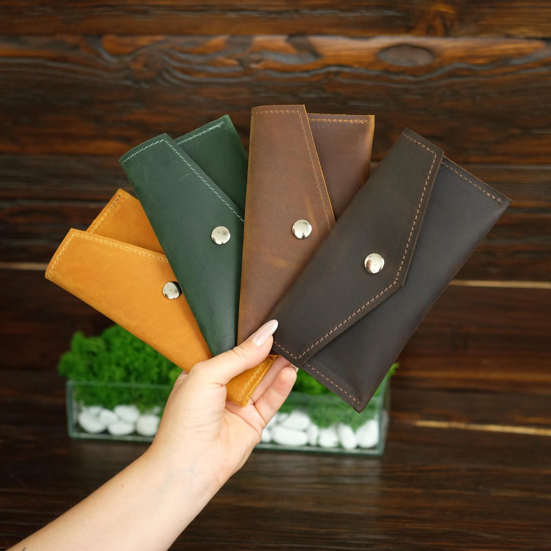 Leather Cash Envelope, Slim Cash Stuffing Wallet, Money Saving Envelope ...