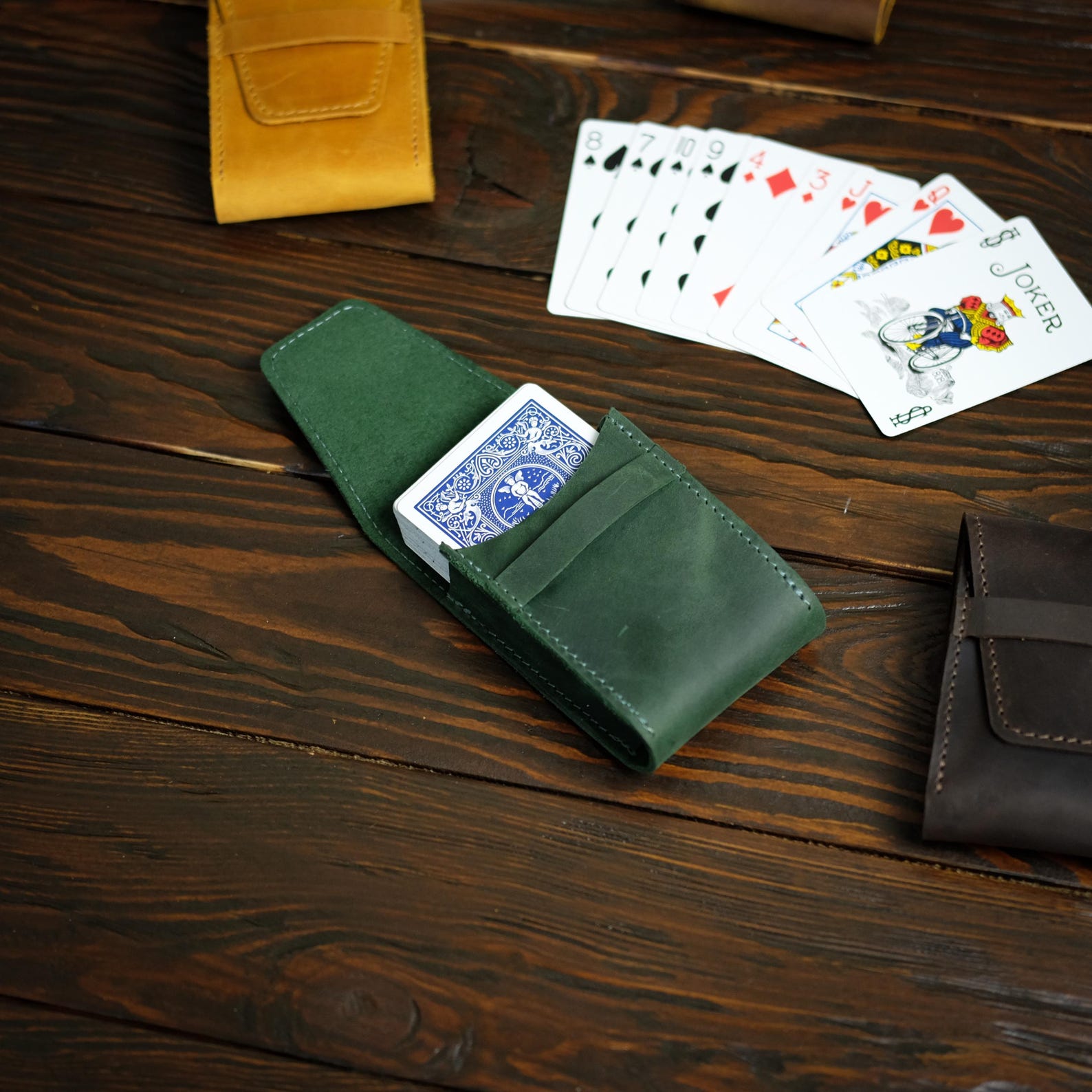 Card Deck Case, Personalized Playing Card Holder, Leather Poker Card ...