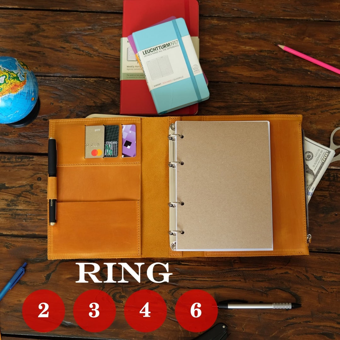Custom Ring Binder A4 A5, Distressed Leather Binder Planner ...