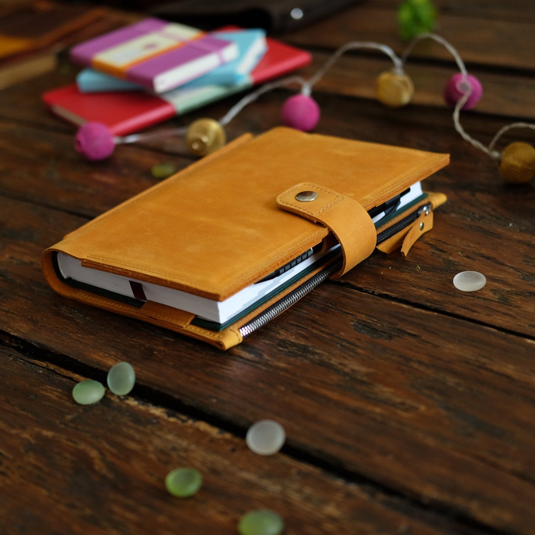 Leather A5 Notebook Cover, Personalized Planner Cover, Refillable ...