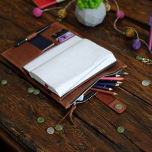 Refillable Notebook Cover A5 A4 B5, Leather Journal Cover, Hobonichi ...