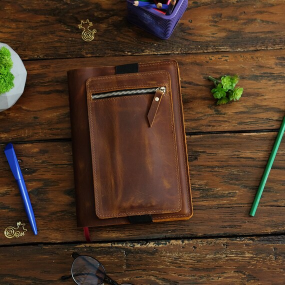 Personalized Leather Notebook Cover A5 Refillable Journal | Etsy