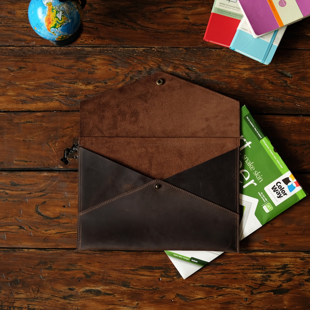 Leather Document Holder Engraved, A4 Document Folder Personalized ...