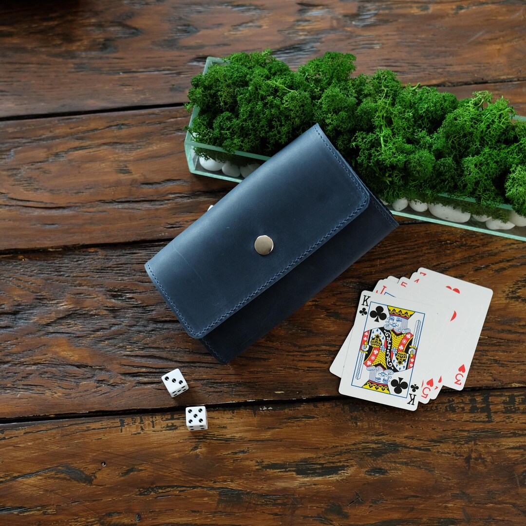 Double Deck Card Case, Playing Card Wallet, Leather Playing Card Case ...