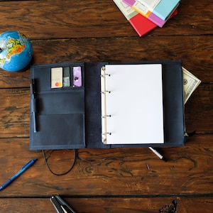 A4 A5 Leather Binder Organizer, Ring Binder Personalized, Custom Disc ...