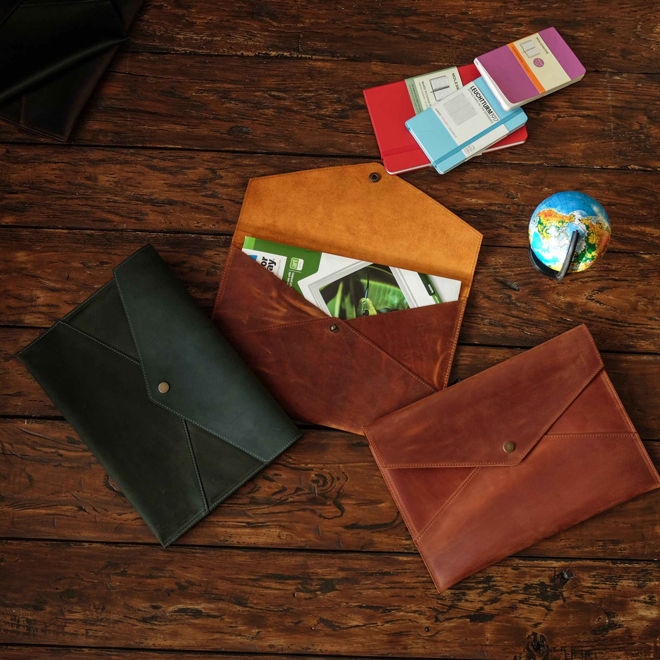 Personalized Leather Folder A4, Custom Envelope Sleeve for Documents ...