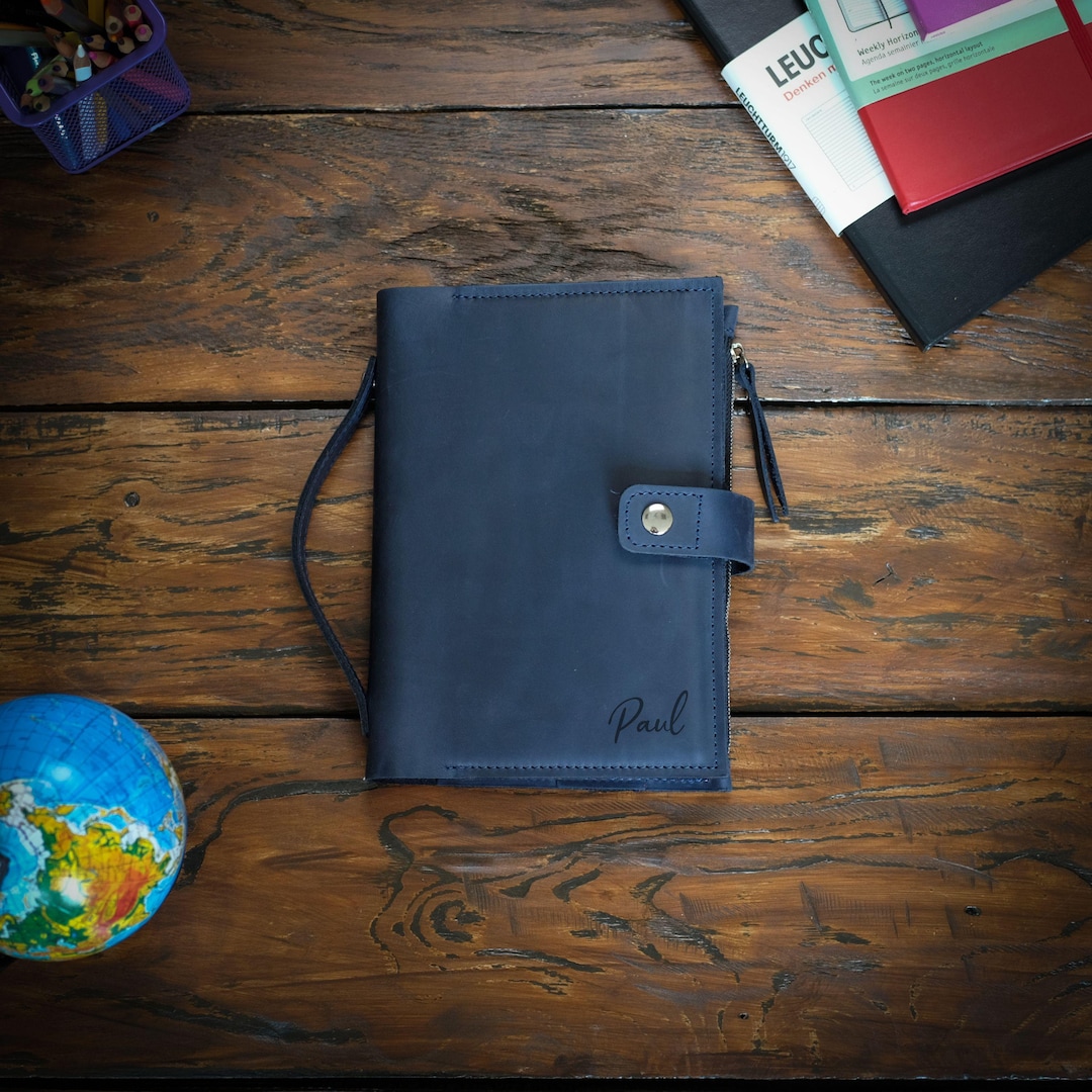 Personalized Leather Planner Cover A5 A4 B5, Refillable Notebook Cover ...