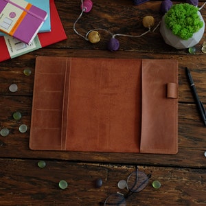 Leather Notebook Cover, Personalized Cover A4 A5 B5, Journal Cover for ...