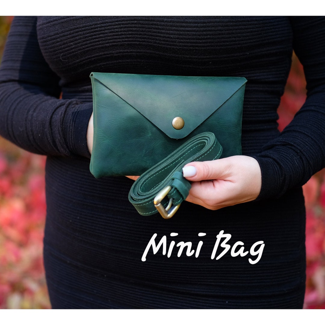 Small Belt Bag Leather, Belt Pouch Women, Slim Belt Bag Clutch, Fanny ...