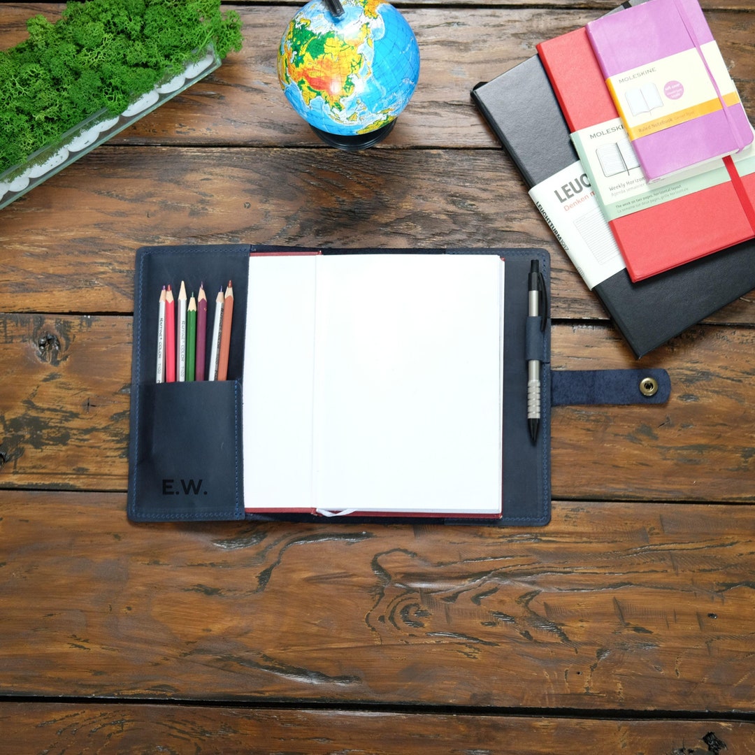 Leather Notebook Cover A4 A5 A6 B5 B6, Custom Slip on Planner Cover ...