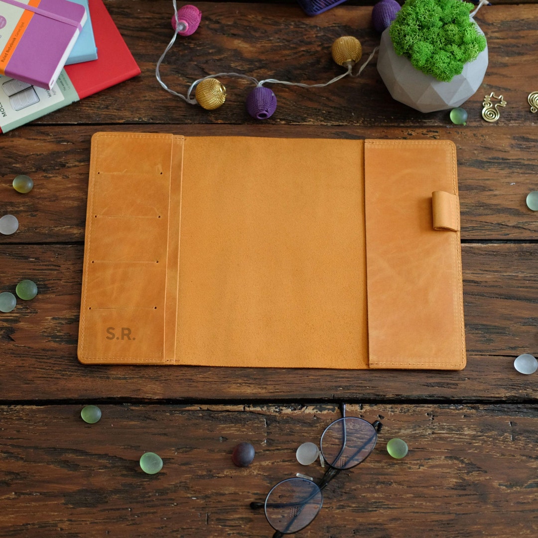 A5 Notebook Cover, Personalized Leather Journal Cover A4 B5, Hobonichi ...