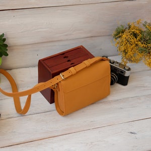 Small Yellow Crossbody Bag for Women Real Leather Crossbody - Etsy