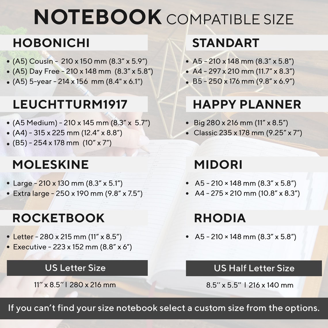 Refillable Notebook Cover A5 A4 B5, Leather Journal Cover, Hobonichi ...