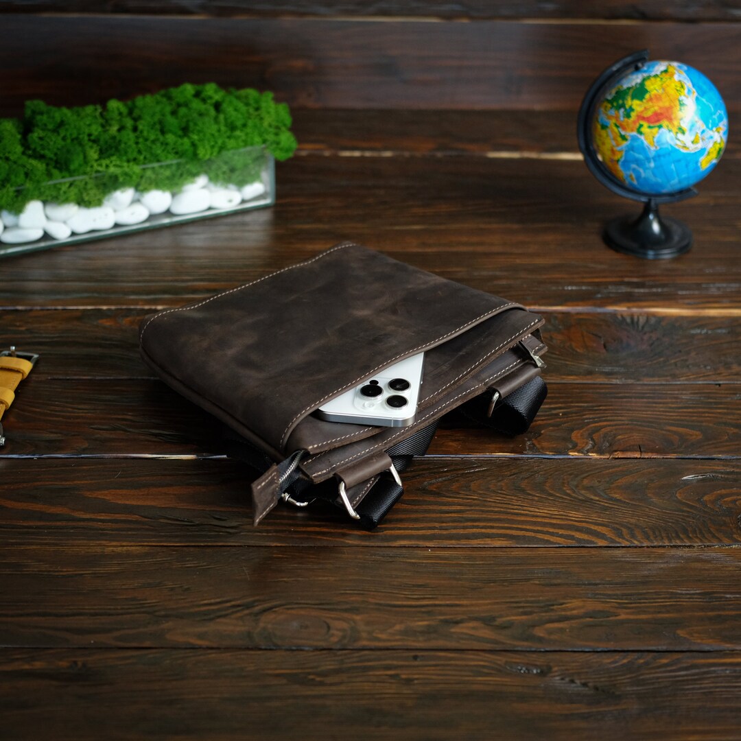 Leather Mens Crossbody Bag, Real Leather Shoulder Bags for Men, Gift ...