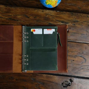 Leather Planner Insert A5, Green Binder Refill, Notebook Insert With ...
