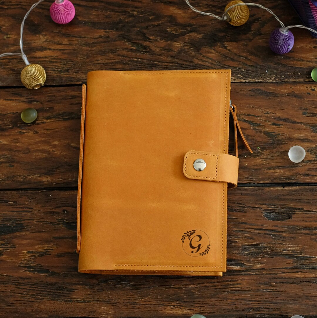Refillable Planner Cover With Zip Pocket, Personalized Leather Notebook ...