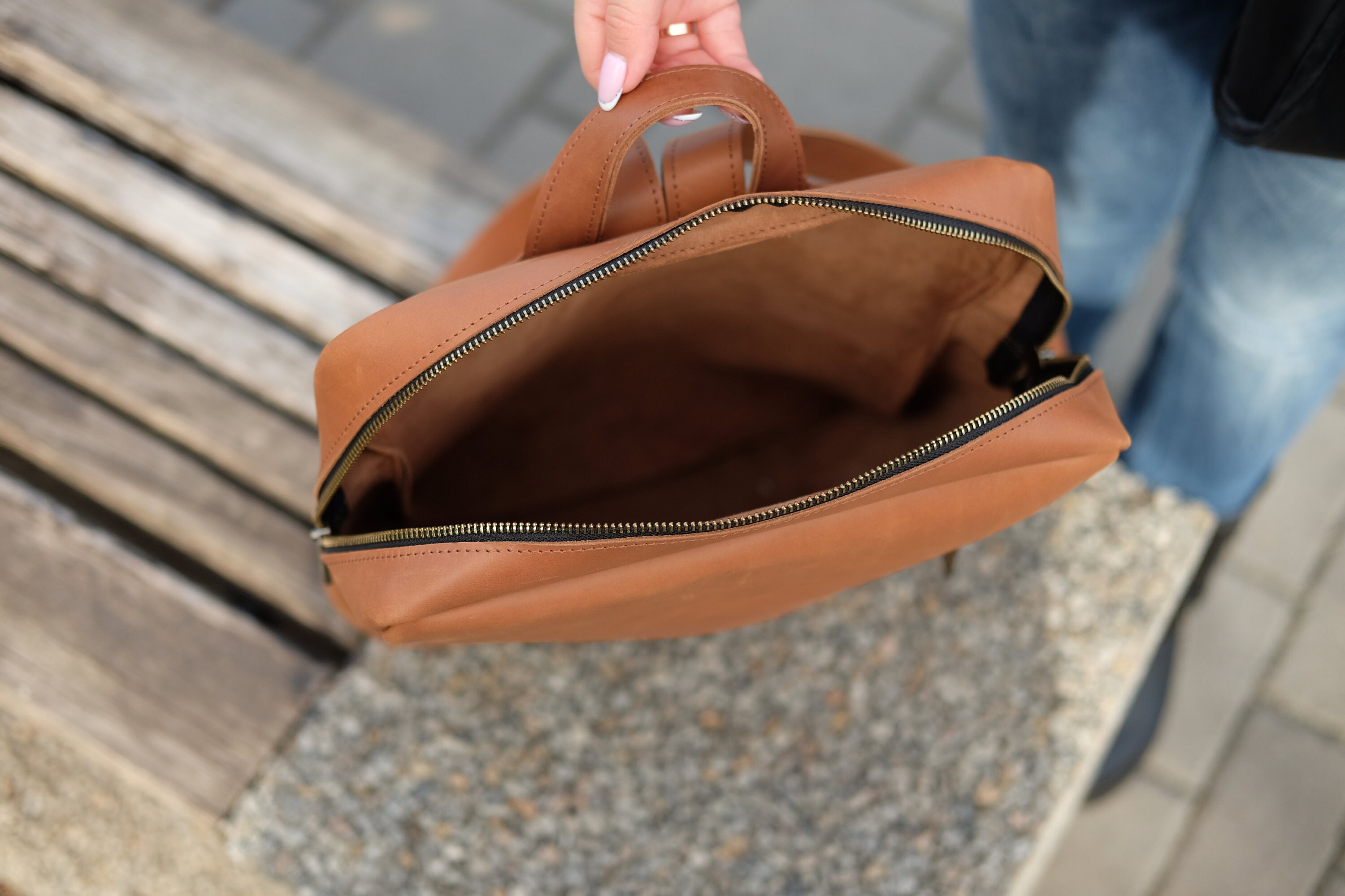 Zipper Backpack Brown Laptop Backpack Backpack With Pocket | Etsy