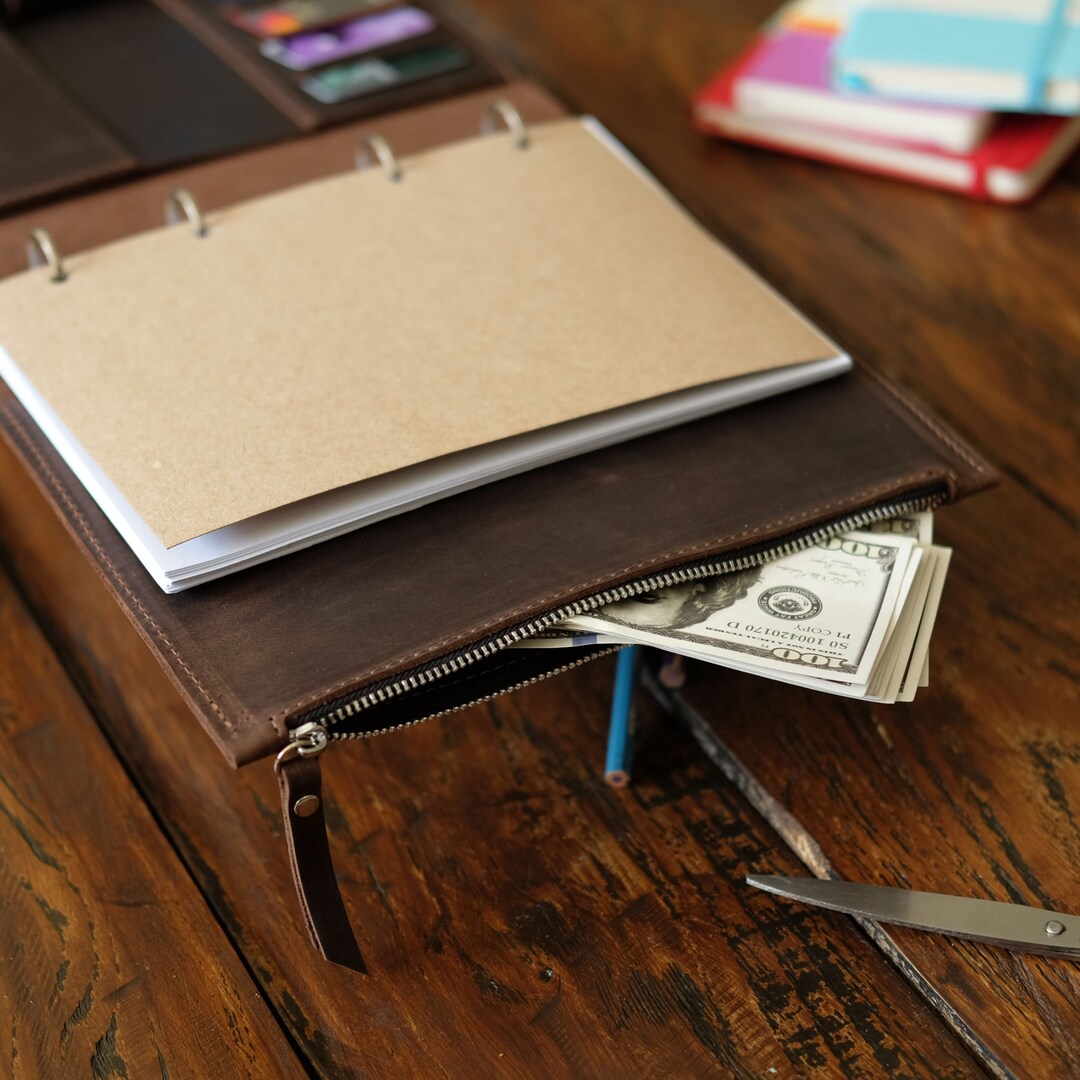 A4 A5 Leather Binder Organizer, Ring Binder Personalized, Custom Ring ...