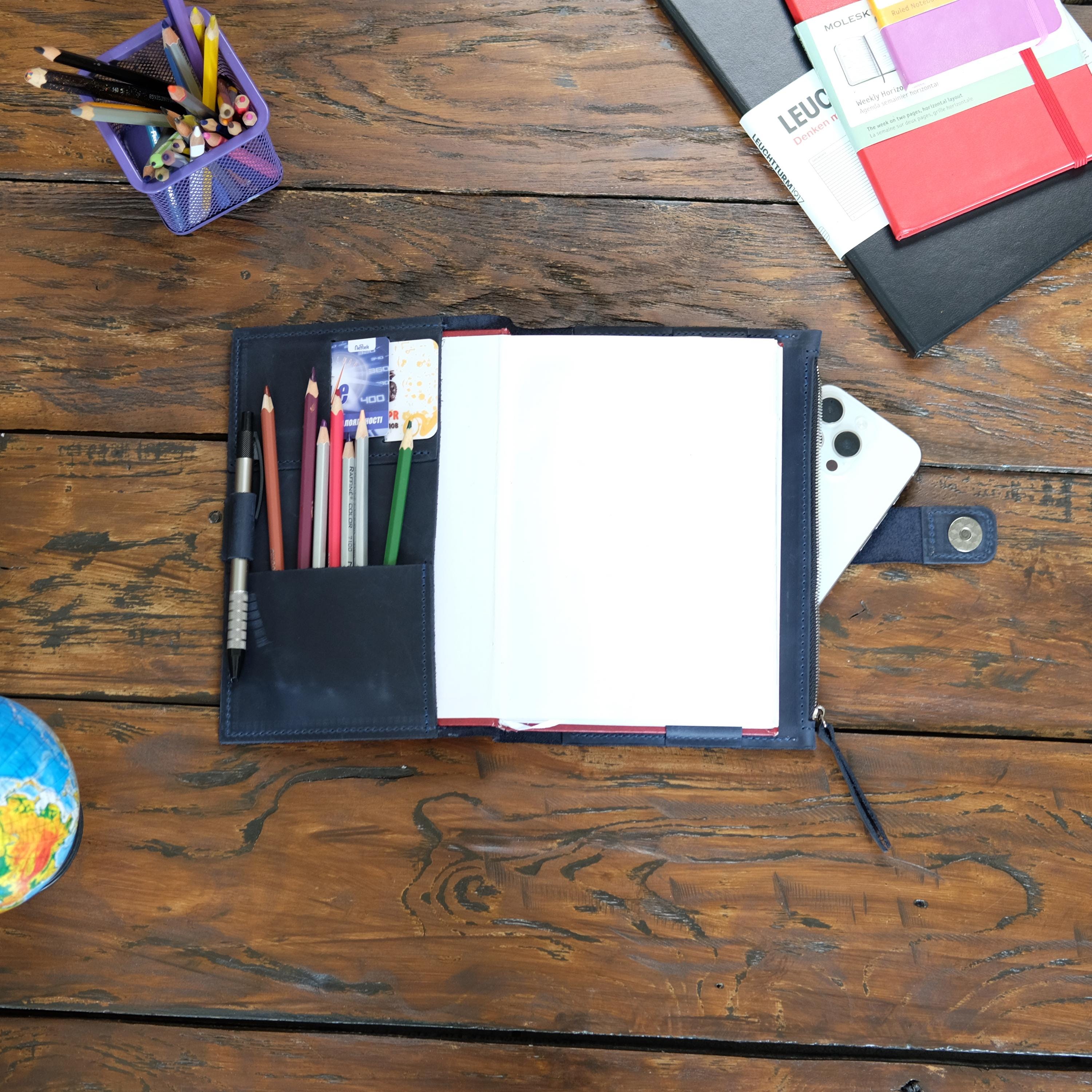 Refillable Notebook Cover A5 A4 B5, Custom Leather Journal Cover ...