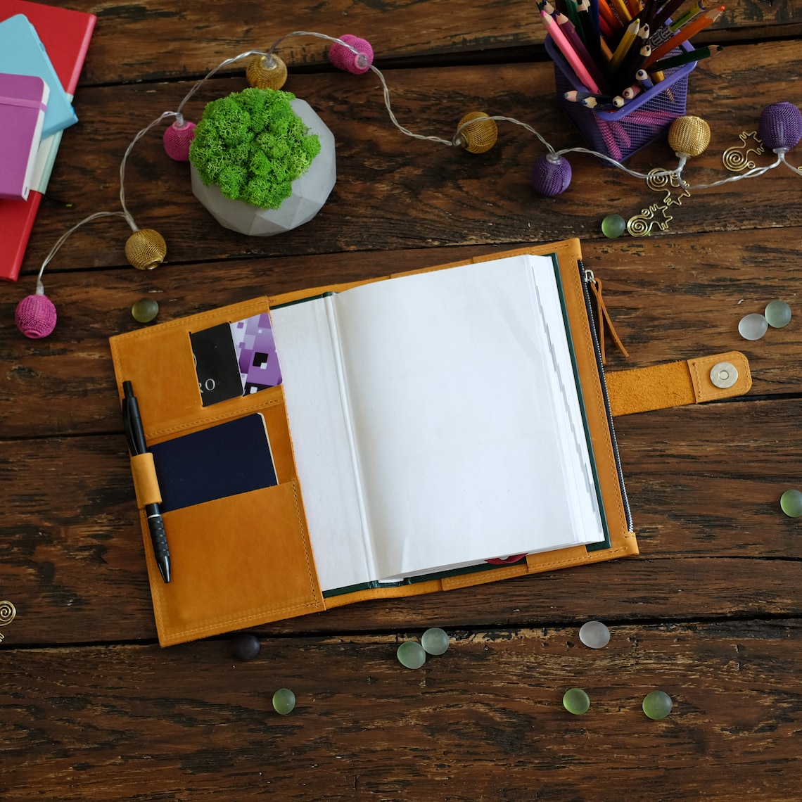 Refillable Notebook Cover A5 A4 B5, Leather Journal Cover, Hobonichi ...