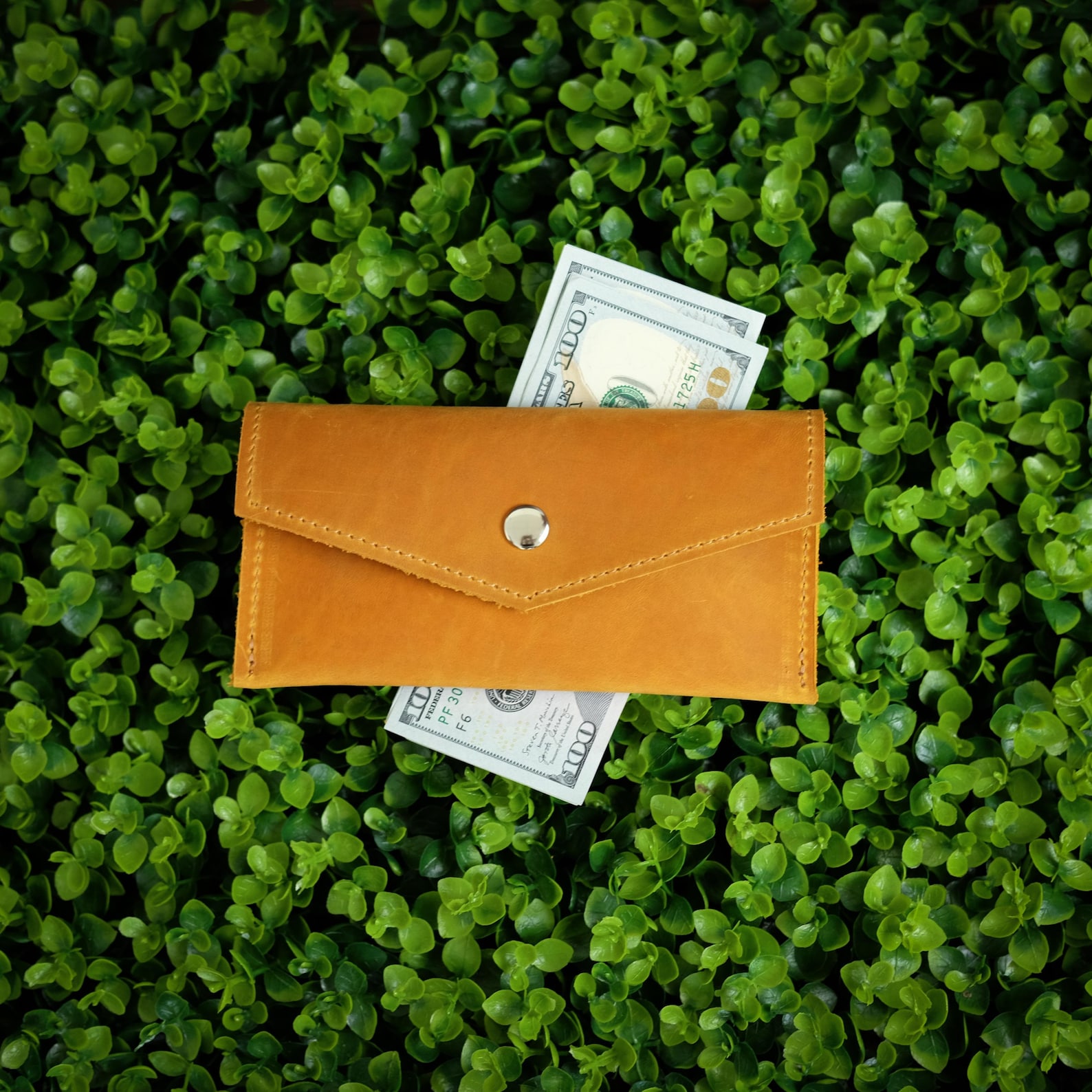 Leather Cash Envelope, Slim Cash Stuffing Wallet, Money Saving Envelope ...