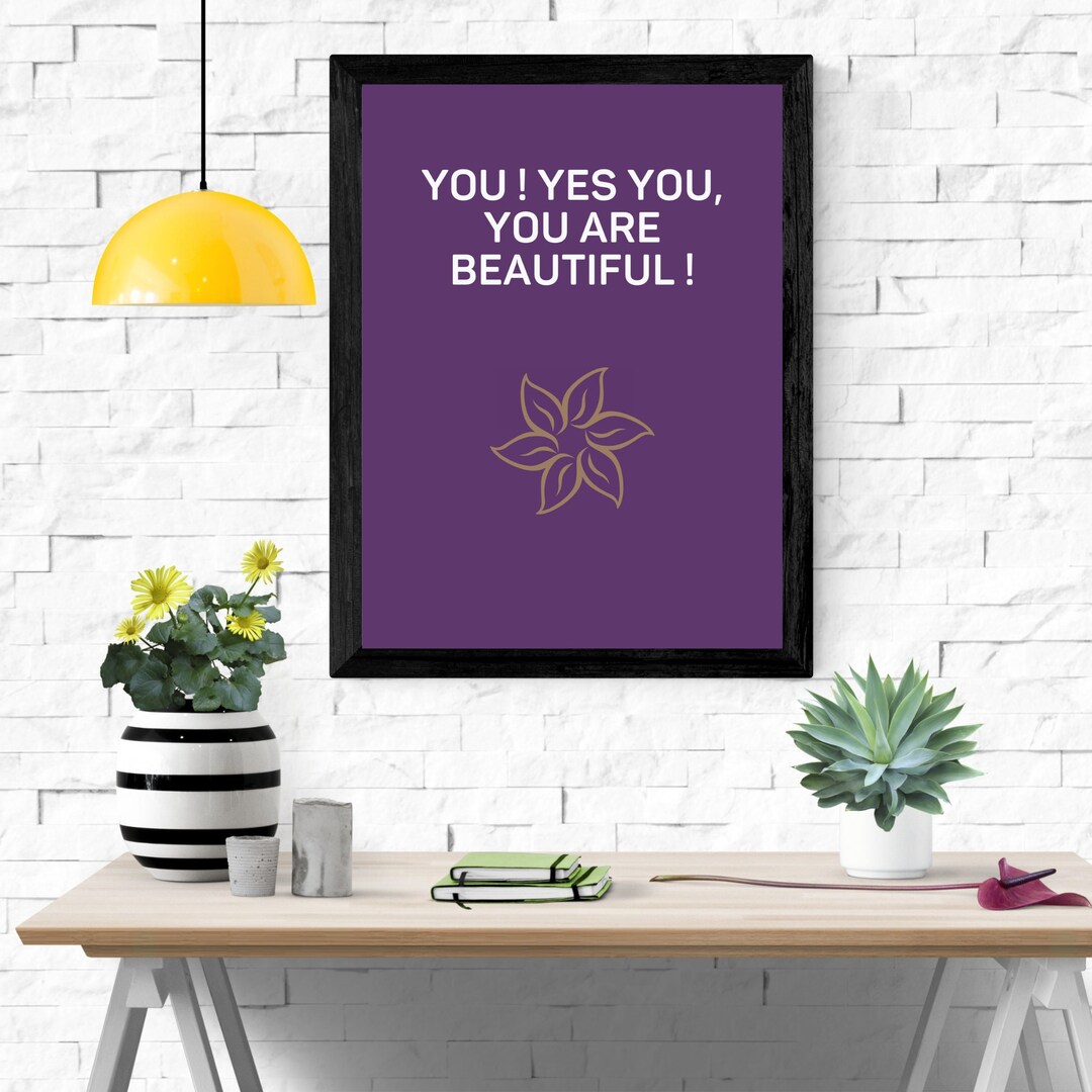 Instant Download Digital Wall Poster "you Are Beautiful" - Etsy