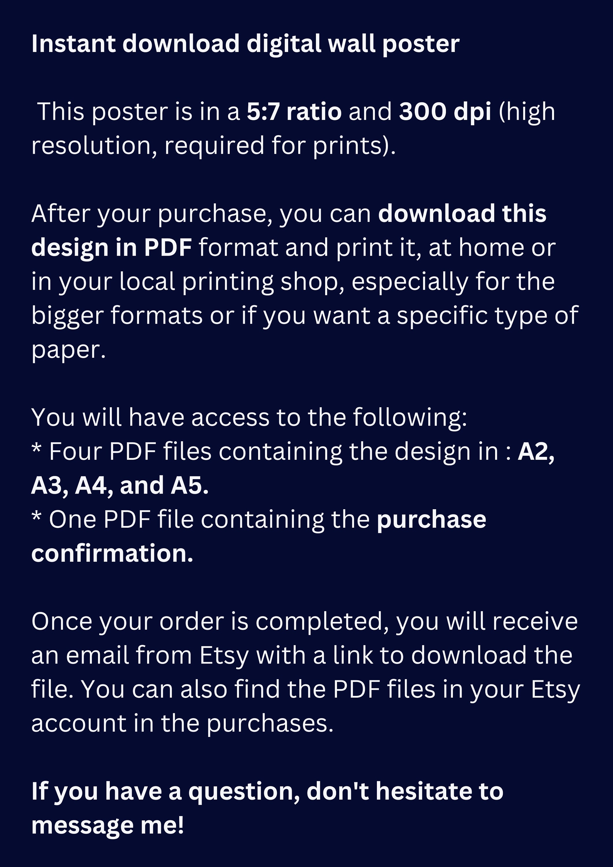 Instant Download Digital Wall Poster "voila" - Etsy