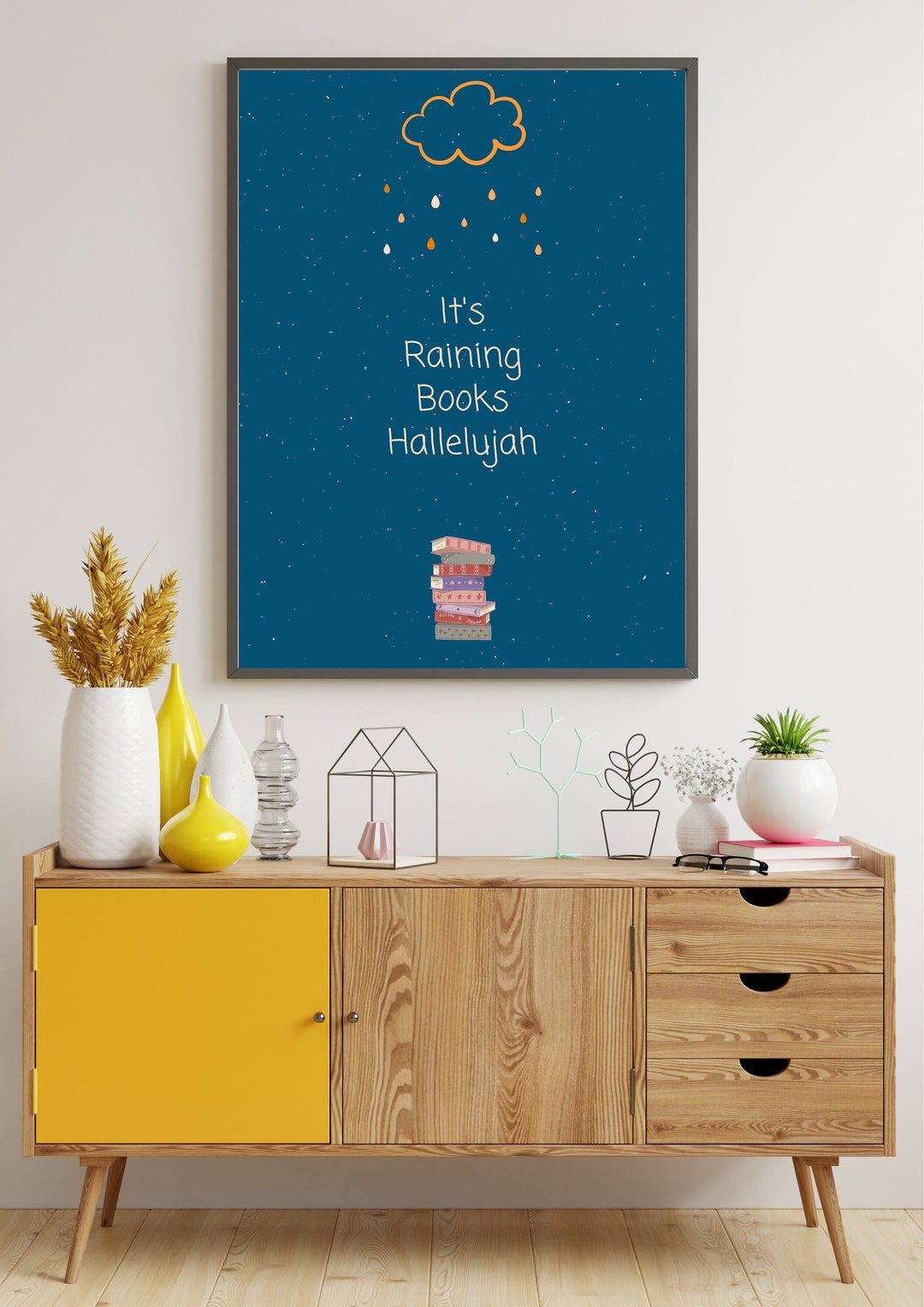 Instant Download Digital Wall Poster "it's Raining Books Hallelujah ...