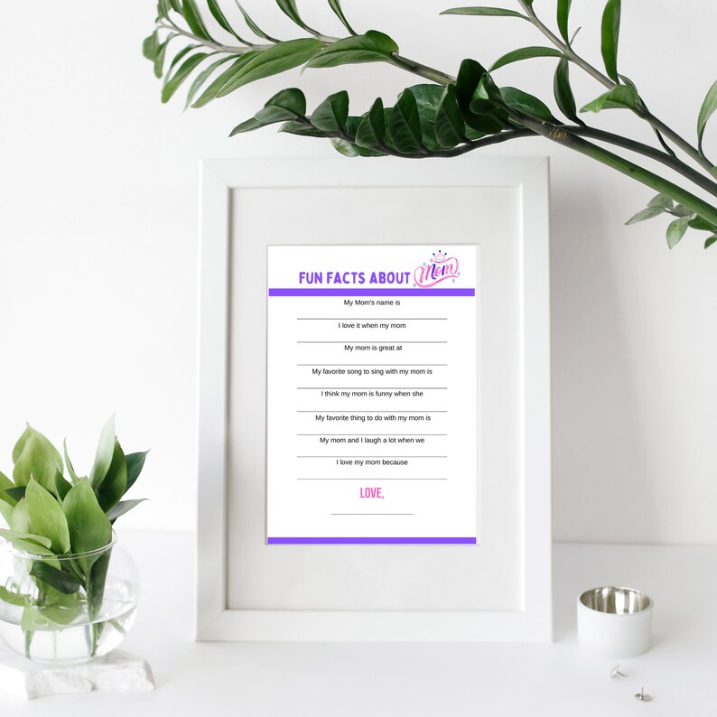 Printable Letter fun Facts About Mom - Etsy