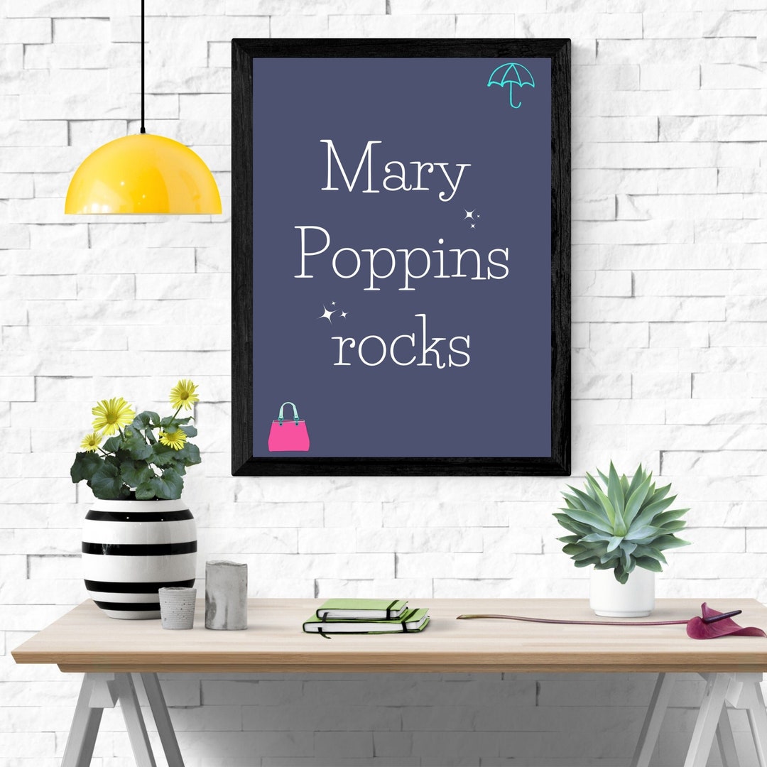 Instant Download Digital Wall Poster mary Poppins Rocks - Etsy