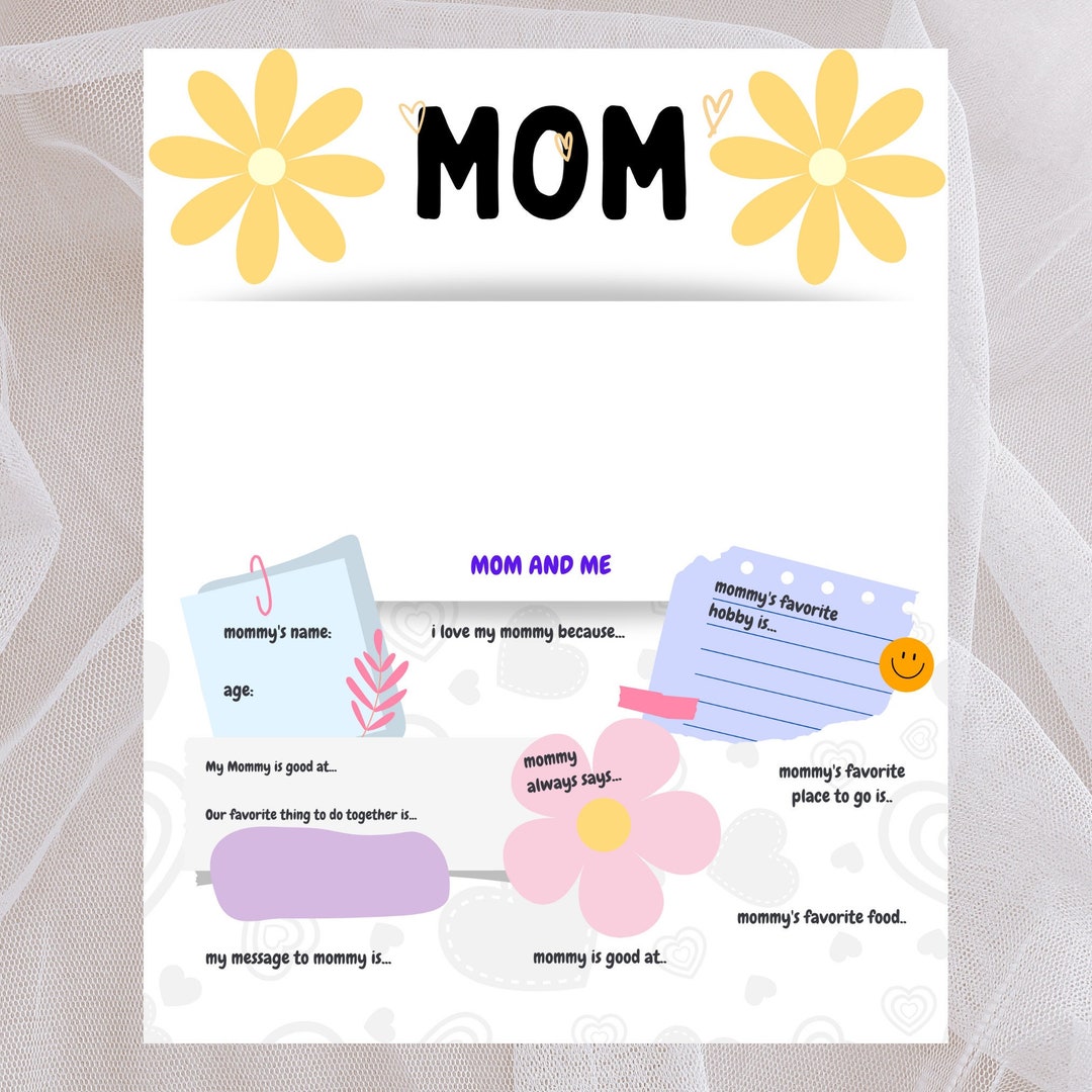 Printable Letter for Mom "mom and Me" - Etsy