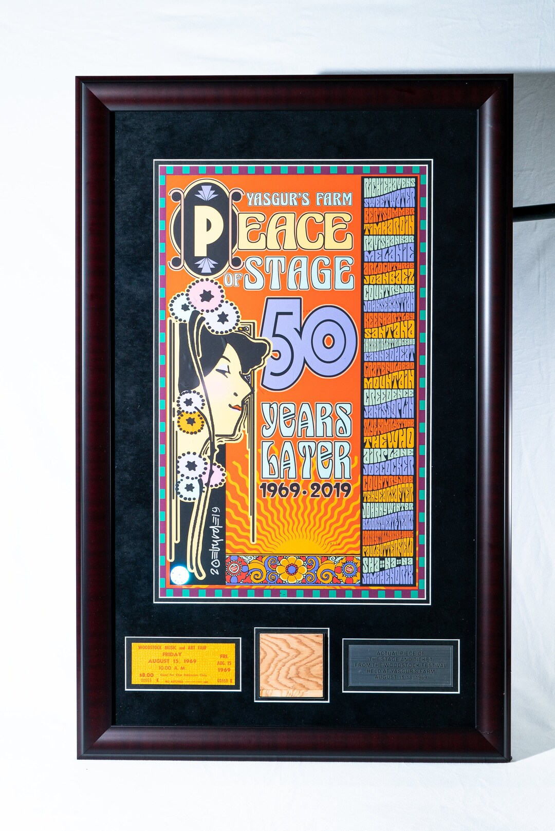 Limited Edition SIGNED David Byrd Poster Frame With Piece of 1969 ...