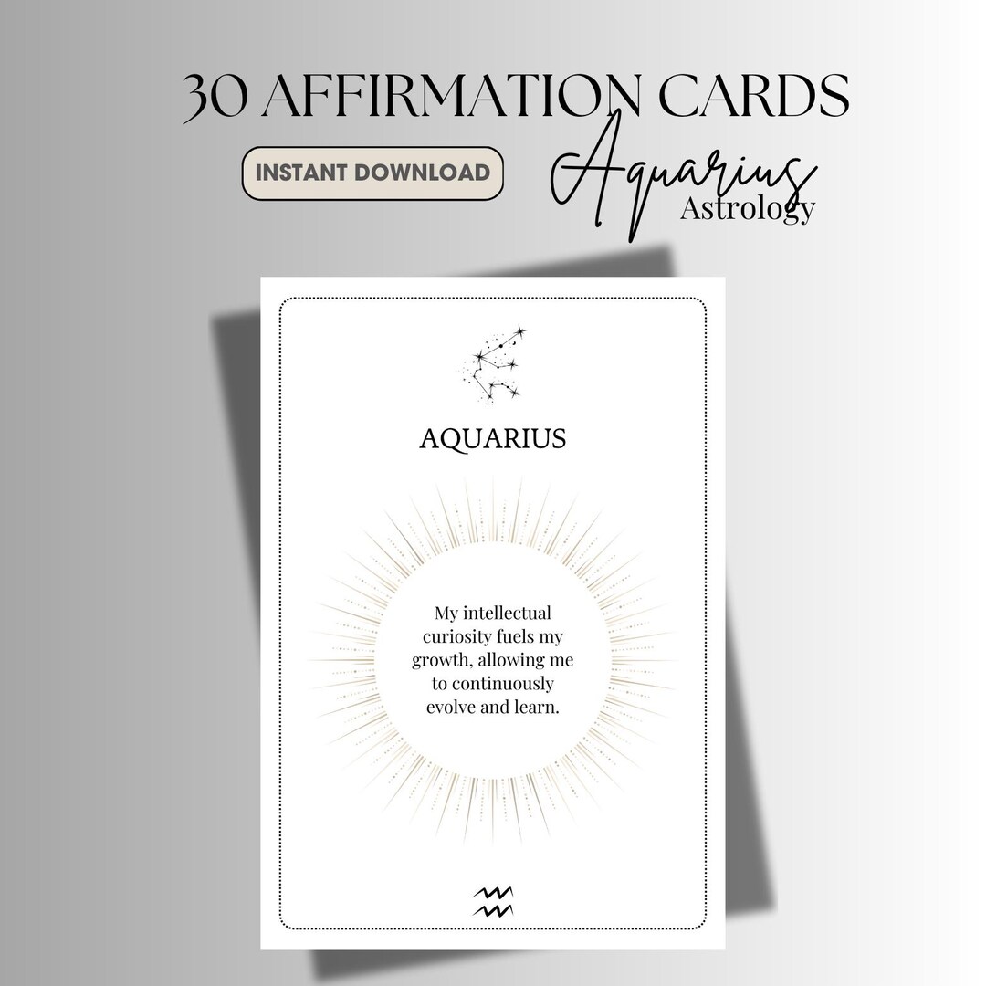 30 Aquarius Affirmation Cards Printable & Digital Astrology ...