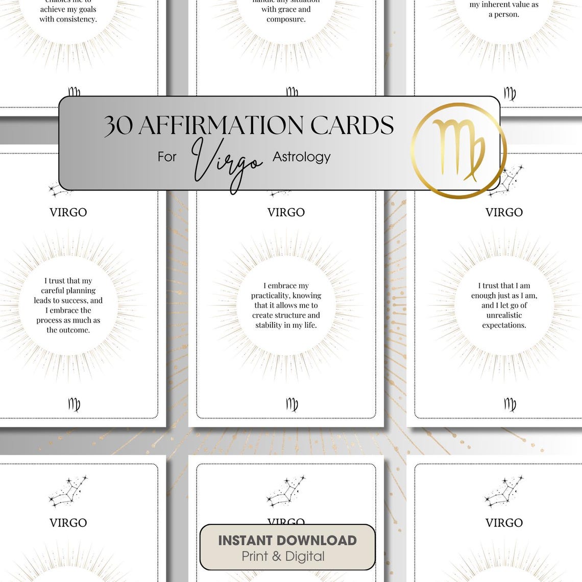 30 Virgo Affirmation Cards | Printable & Digital Astrology Affirmations ...