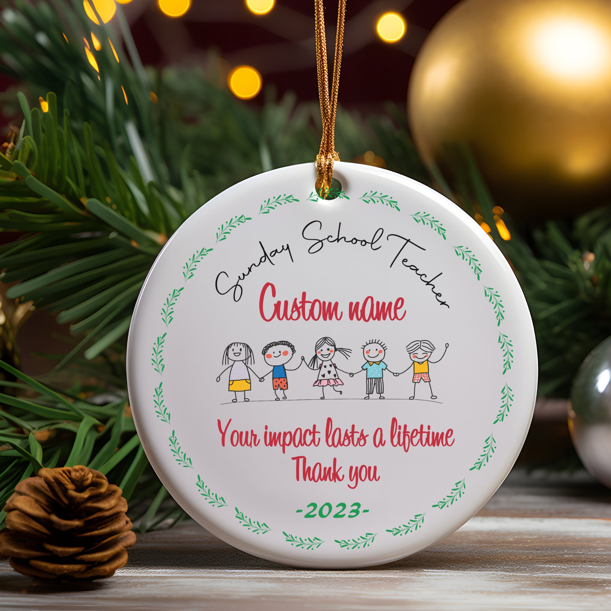 Thank You Sunday School Teacher Custom Ornament Bible Teacher - Etsy