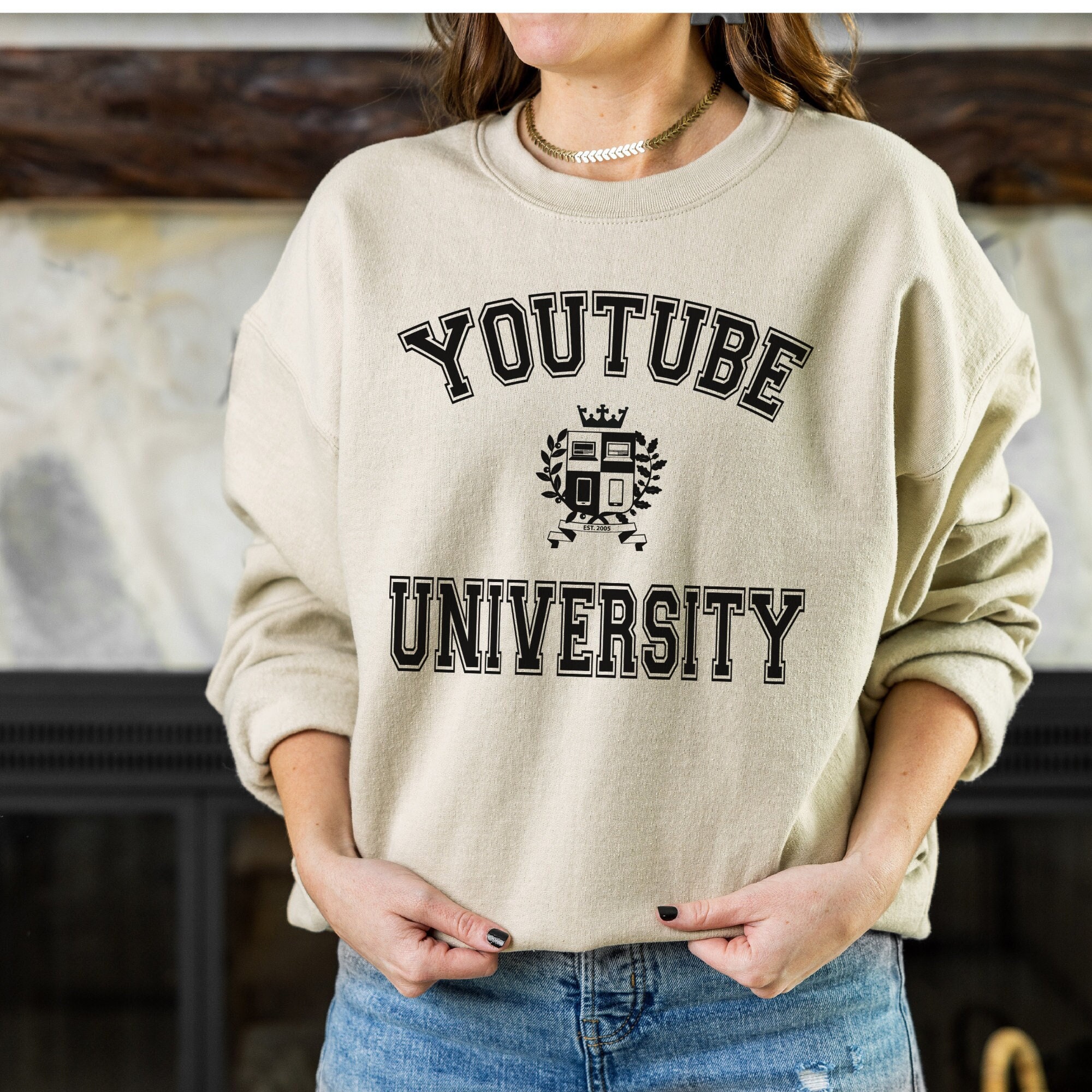 Funny Youtube University Sweatshirt Gift for Friend, Oversized Youtube ...