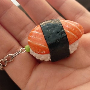 Salmon Sushi Keychain - Etsy