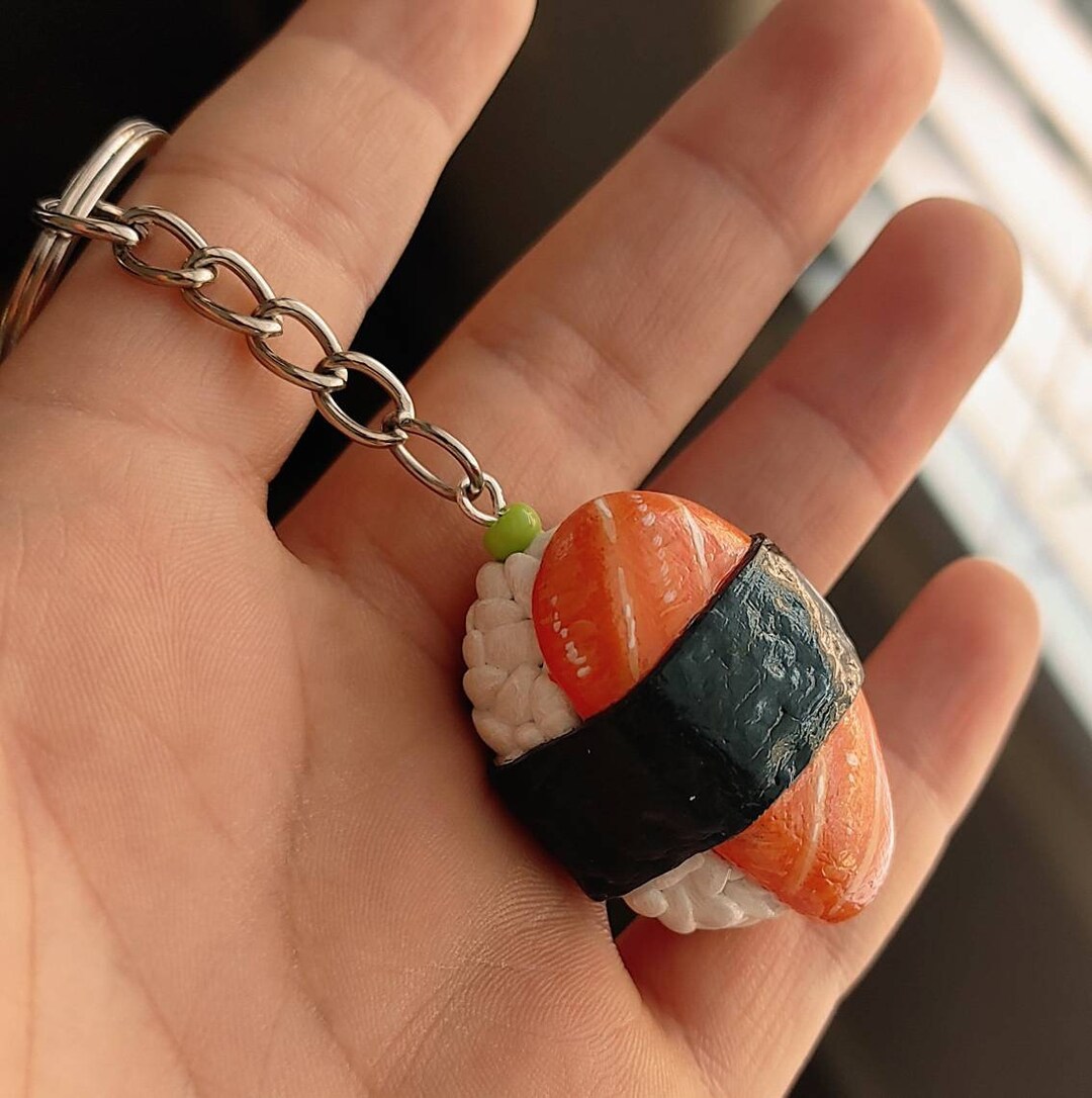 Salmon Sushi Keychain - Etsy