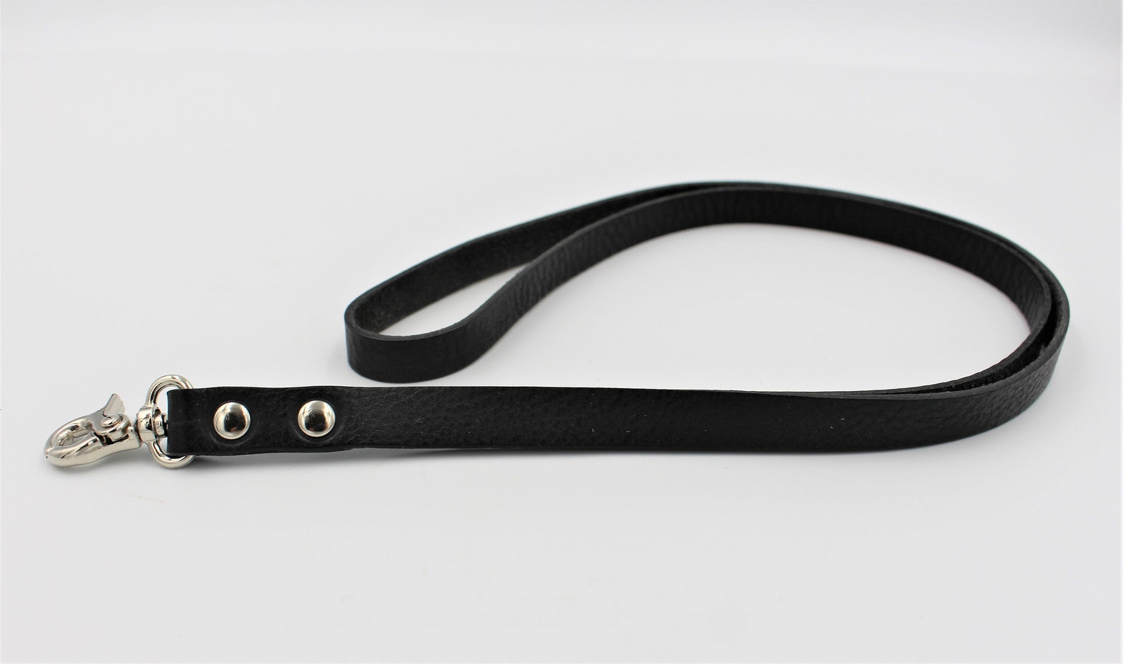 Black Long Leather Lanyard in Soft Italian Full Grain Leather - FREE ...