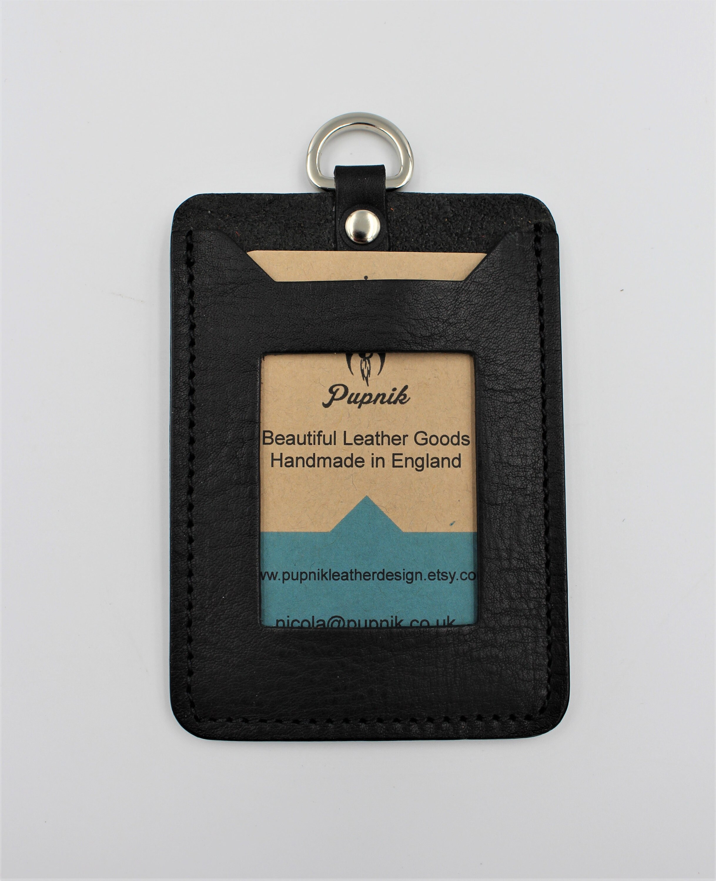 Italian Leather ID Card Holder in Black - FREE Personalisation - Etsy