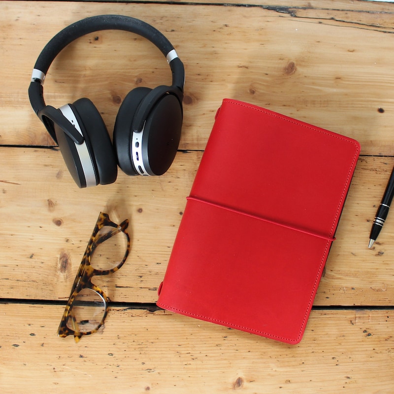 Red Leather Journal - Etsy