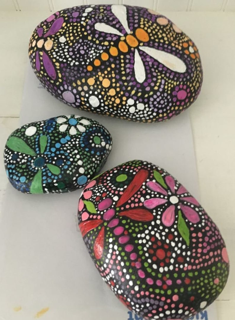 Dragonfly Hand Painted Rocks / Stones - Etsy