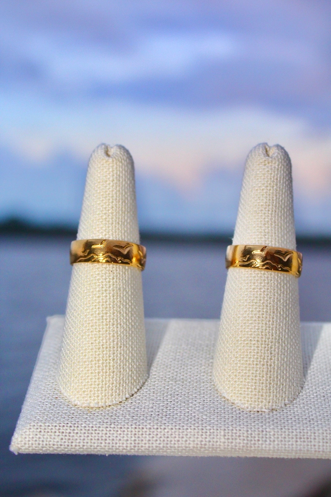 Stainless Steel Gold Plated Seagull Ring - Etsy