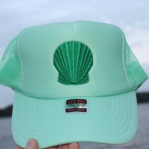 Mint & Green Scallop / Sea Shell Trucker Hat - Etsy